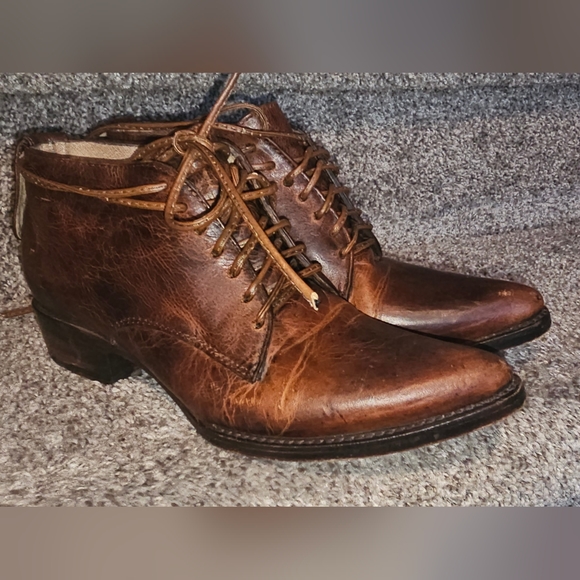 Freebird by Steven | Shoes | Freebird Leather Distressed Lace Up Booties | Poshmark